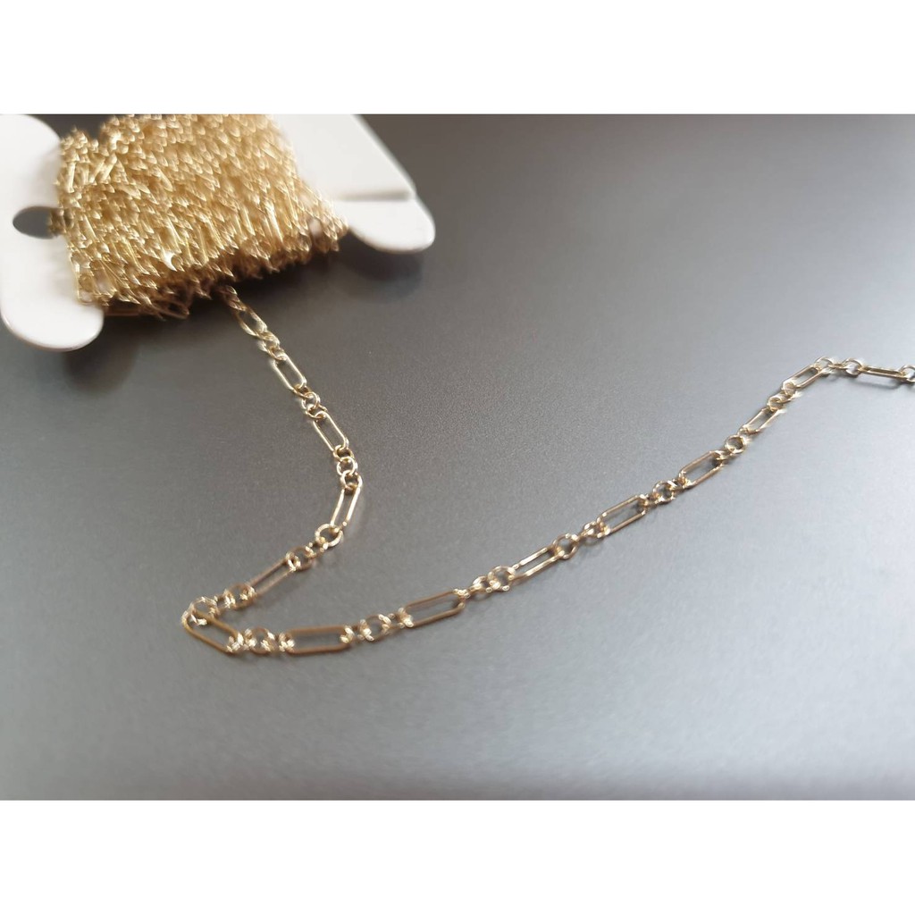 【Pure手作材料舖】美國14K包金 3+1壓光長方鍊(0.168*100cm) 項鍊 手鍊 DIY 14kgf 注金 | 蝦皮購物