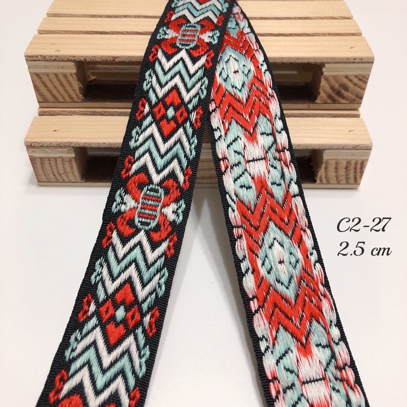 「C-2」寬2-2.7cm 原民風 民族風 原住民 織帶 花邊 緞帶 電繡織帶 圖騰 刺繡 | 蝦皮購物