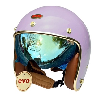 EVO 安全帽 CA-312 維納斯 VEUNS+ PLUS 內墨鏡 丁香紫 半罩 全拆洗 正版授權 復古帽 | 蝦皮購物