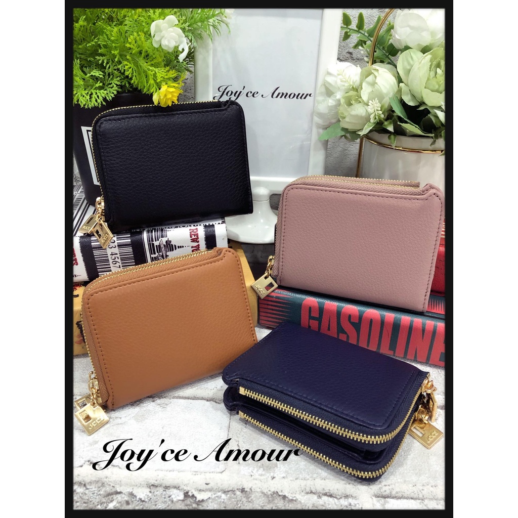 Joy'ce Amour 全真皮雙拉L型釦式兩折短夾 | 蝦皮購物