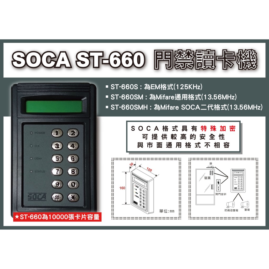 SOCA日懋 ST-660 門禁/門禁讀卡機/刷卡機 | 蝦皮購物
