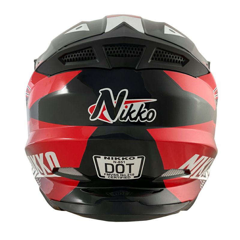 NIKKO多功能越野帽 N851#3機甲亮面安全帽 全罩附內墨鏡片全罩頭盔 黑/紅 N-851頭盔(台中一中街) | 蝦皮購物