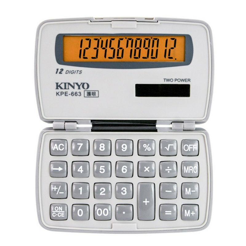 KINYO 國家考試專用計算機 KPE-663 專利護眼螢幕 折疊式 輕巧便攜 世界首創 口袋型 12位元計算機 太陽能 | 蝦皮購物