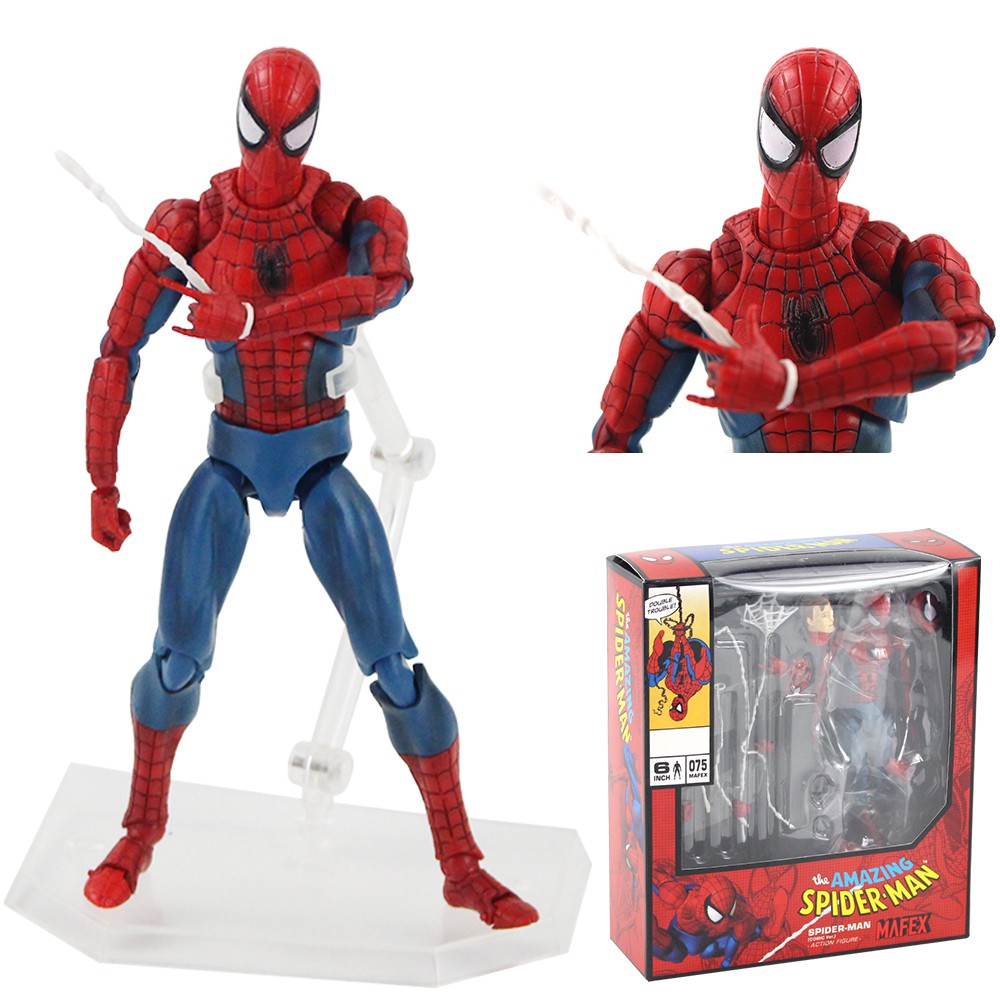 16cm 復仇者聯盟 Marvel Mafex 075 Spiderman 6 “Comic Ver 。驚人的蜘蛛俠 P | 蝦皮購物