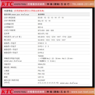 sun-tool 日本KTC 最新 035- SK3561WZ 職人手工具套裝組 3/8" 56件式 3分 手提工具箱 | 蝦皮購物