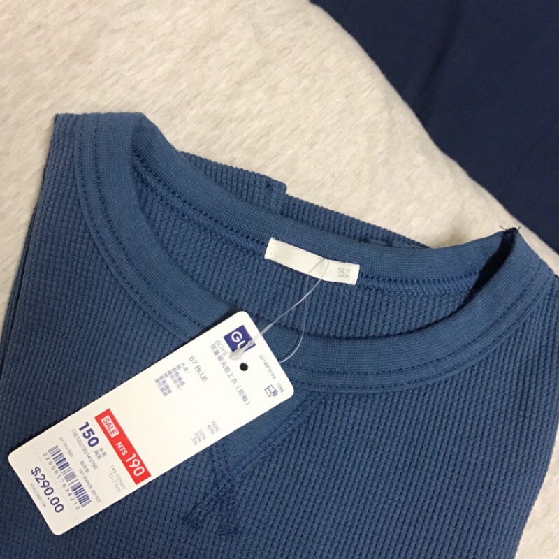 全新 GU 童裝 華夫格上衣 150cm 短袖 短T | 蝦皮購物