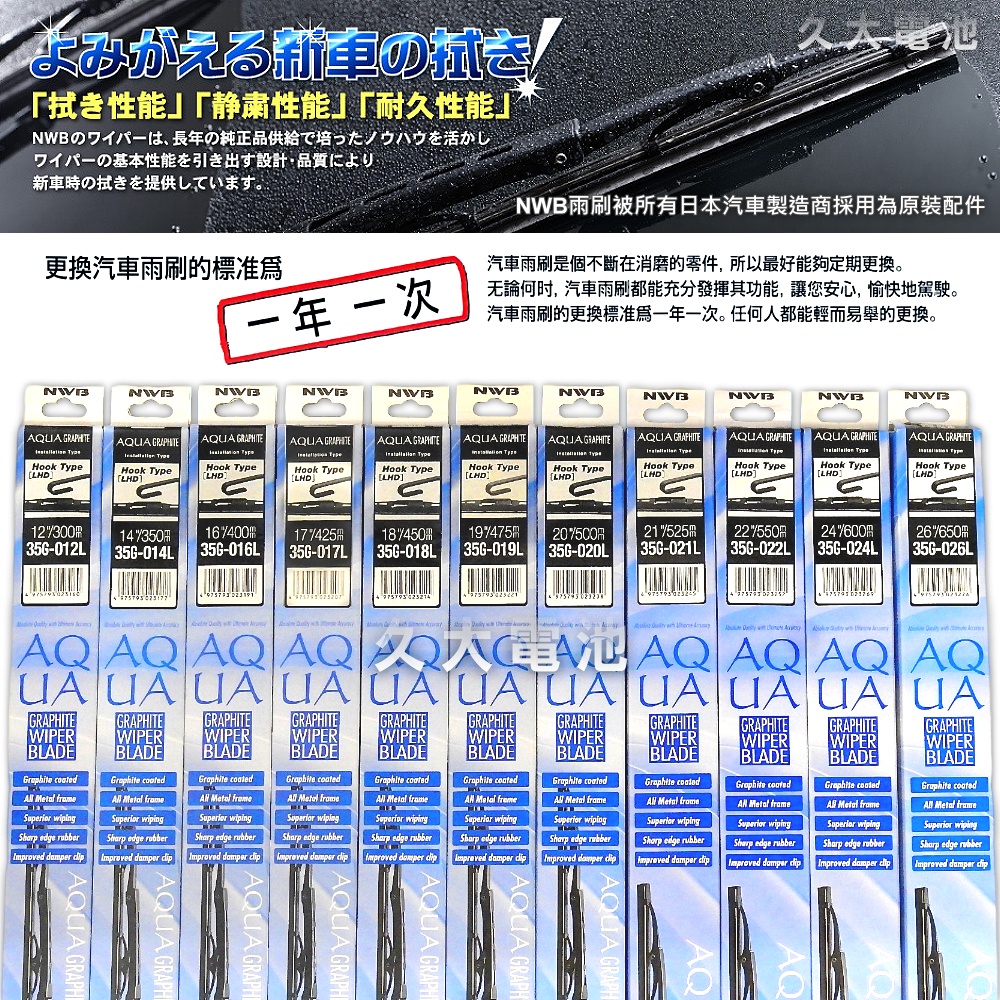 【可超取】 日本 NWB AQUA 12吋～26吋 豐田 凌志 本田 馬自達 原廠雨刷 硬骨雨刷 鐵骨雨刷 通用型雨刷 | 蝦皮購物