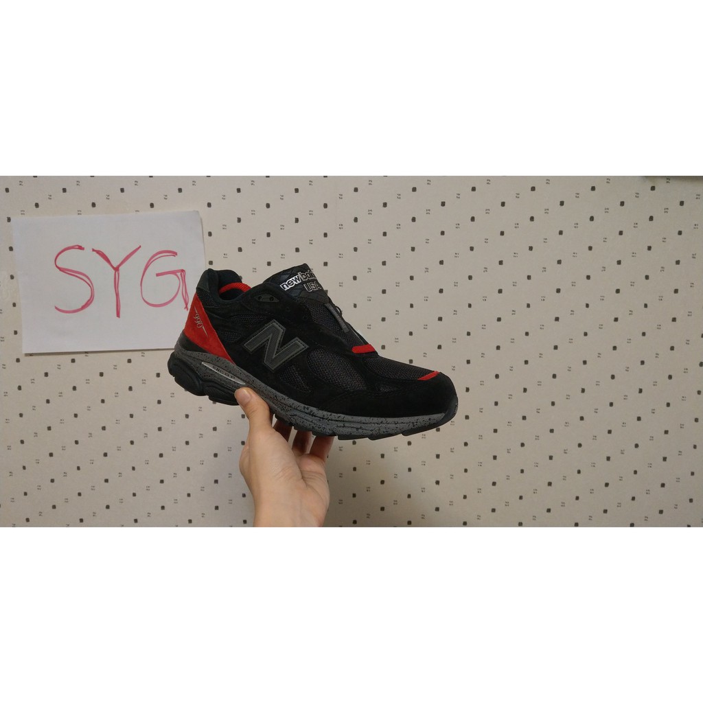 SYG New Balance 990v3 us9 2E=9.5 深黑紅 美製 990 990v4 NB1客製 | 蝦皮購物