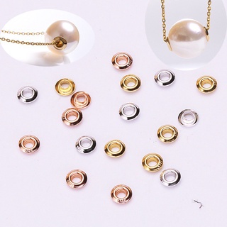 阿姬寶>GA01-DIY配件S925銀珍珠路路通貼片串心鏈通孔堵頭間隔半成品手工飾品 S925純銀路路通吊墜帽一對 | 蝦皮購物