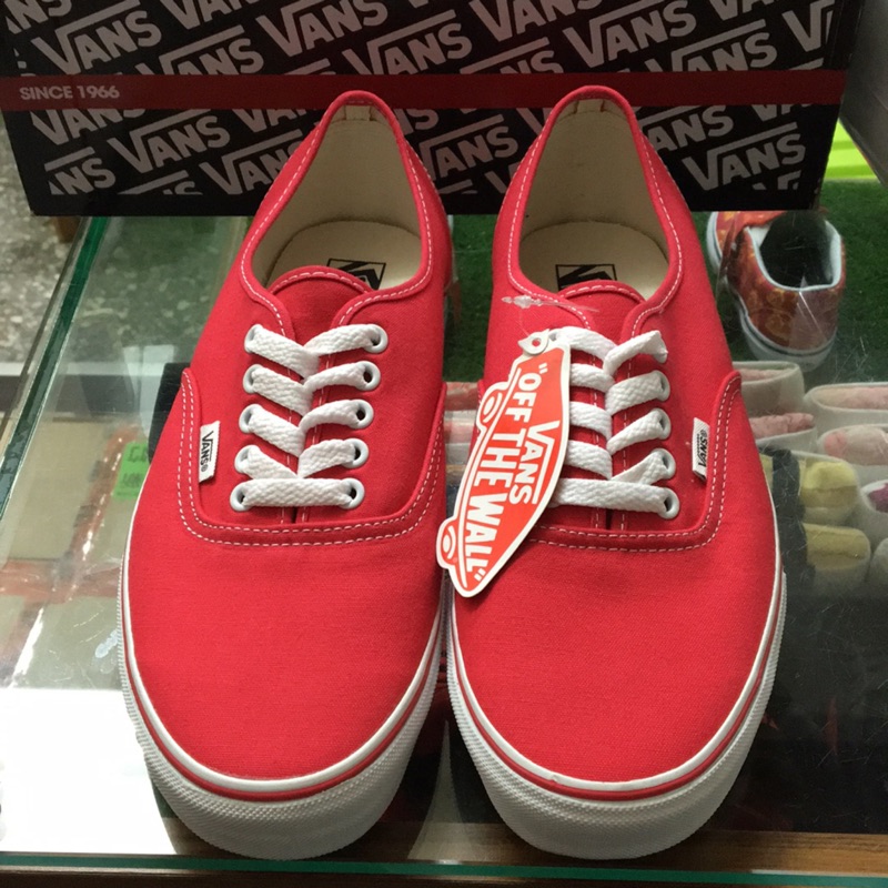 Vans Authentic Red 帆布鞋 滑板鞋 紅 基本款 | 蝦皮購物