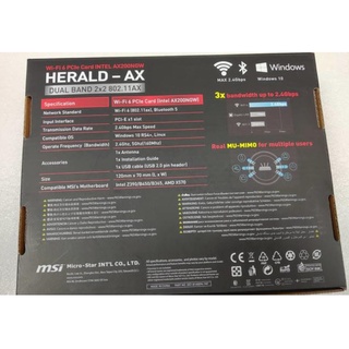 msi微星HERALD-AX Wi-Fi 6 無線藍芽網卡(Intel AX200NGW)~附發票,最安心!! | 蝦皮購物
