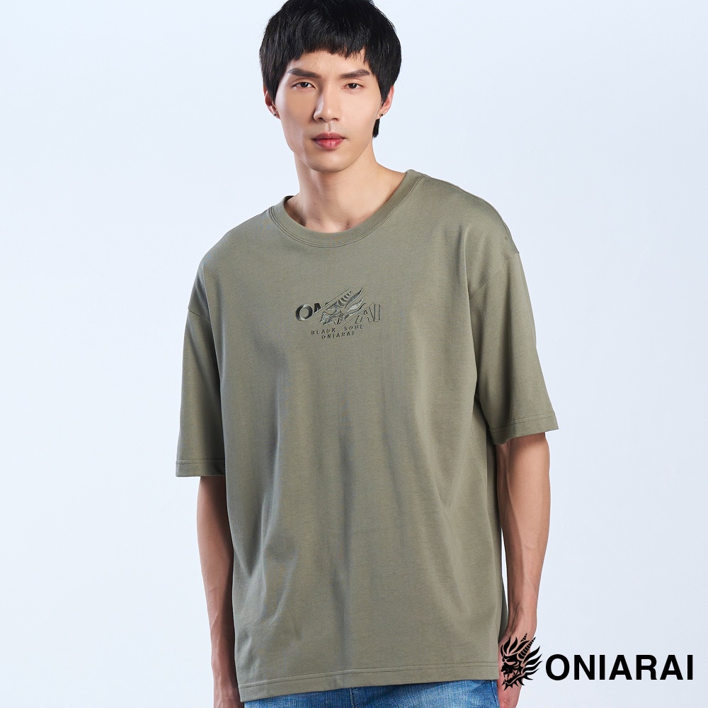 BLUE WAY 鬼洗 ONIARAI-黑魂重工LOGO落肩短TEE(墨綠)/網路獨家限定 | 蝦皮購物