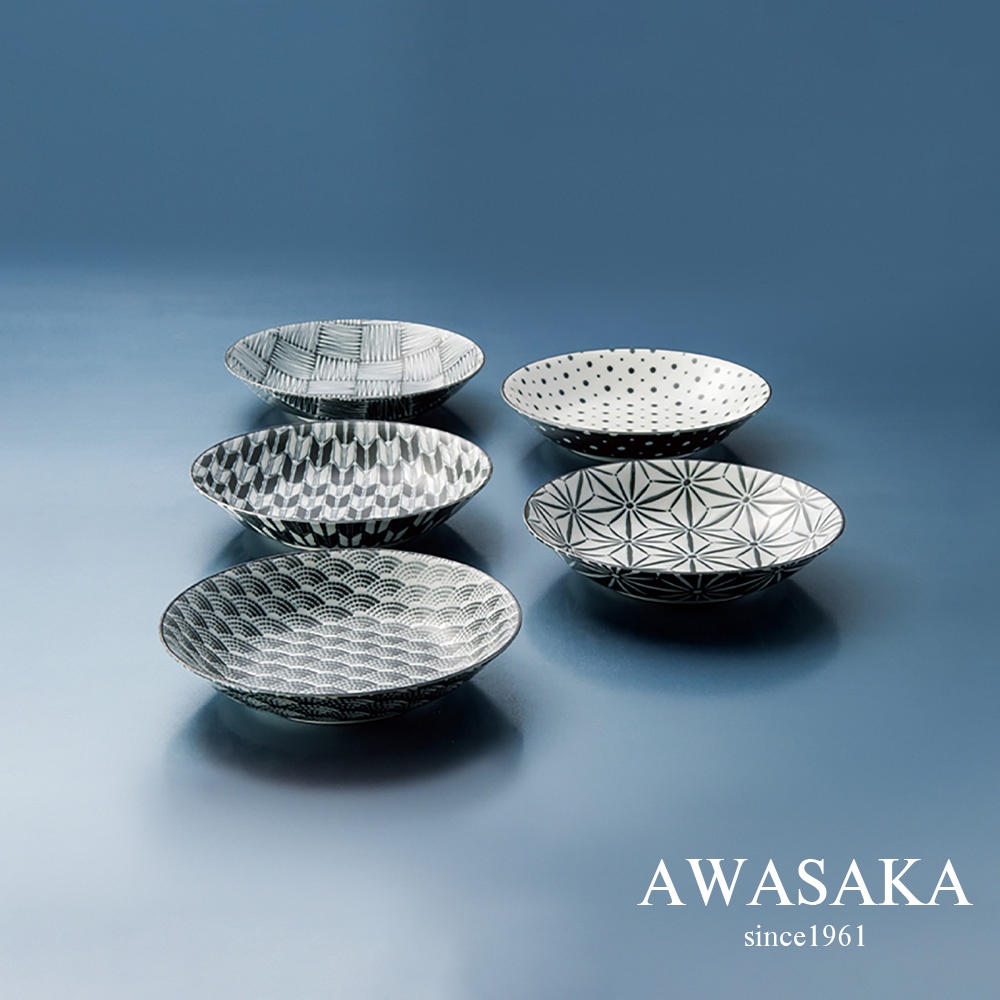 【日本AWASAKA粟坂】美濃燒 KOMON和風淺湯盤5入組《WUZ屋子》 | 蝦皮購物