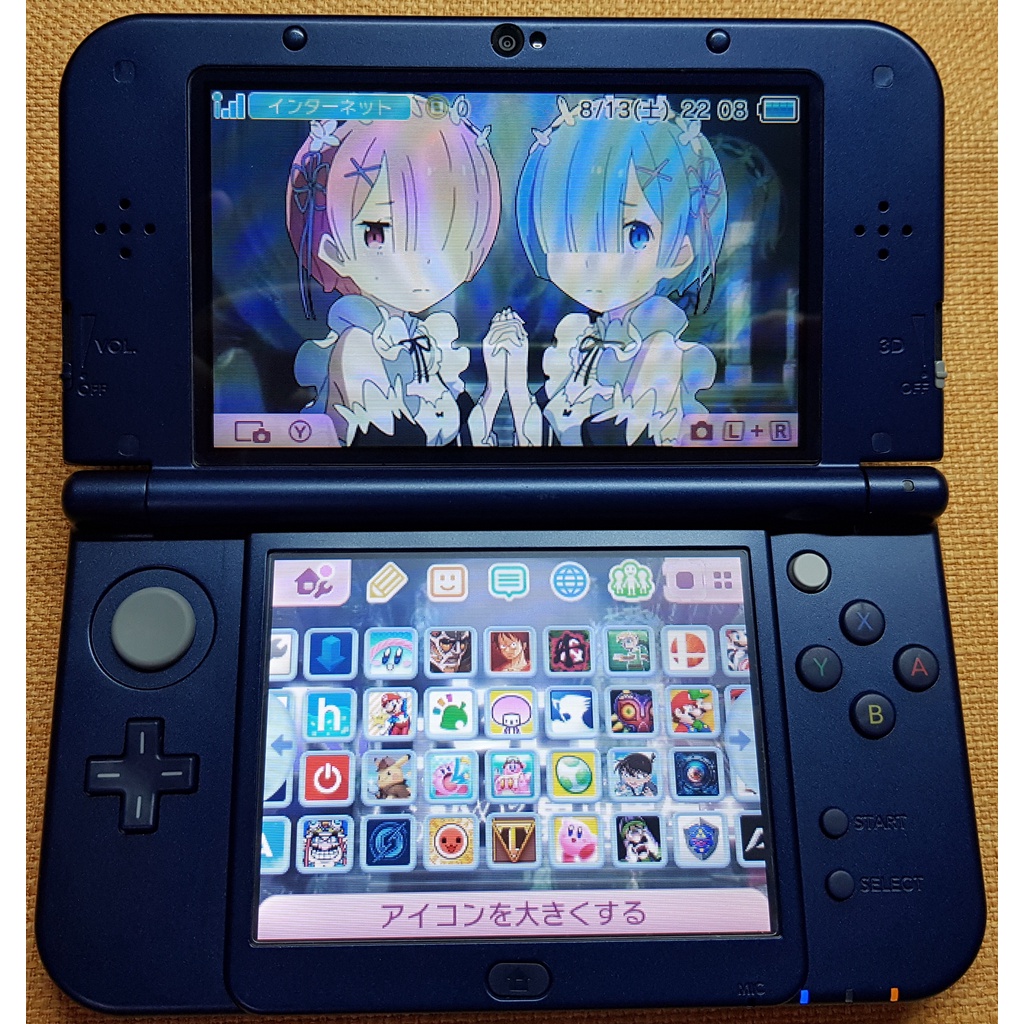 NEW 3DS LL 藍色-近全新 改B9S系統+32G卡+32數位遊戲+全新機身軟殼+USB充電+螢幕保護貼 2DS | 蝦皮購物