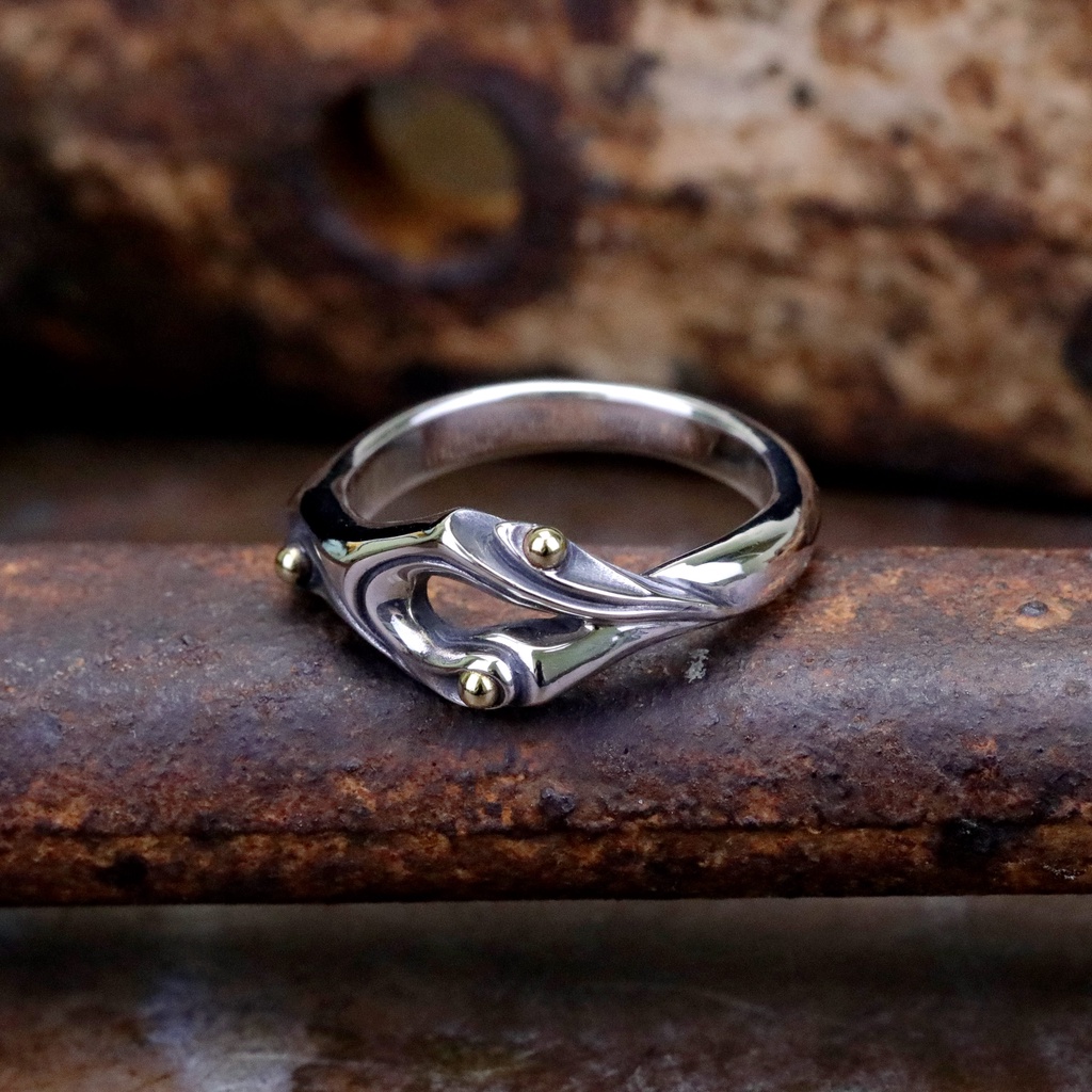 【Silver Monsters】日本手作 曲線異形 Ability Normal VR-48 銀銅鑲嵌 原創銀飾戒指 | 蝦皮購物