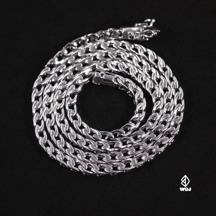 WBJ 5mm純銀法國鍊(素銀/雙面鑲嵌兩款) 純銀項鍊 | 蝦皮購物