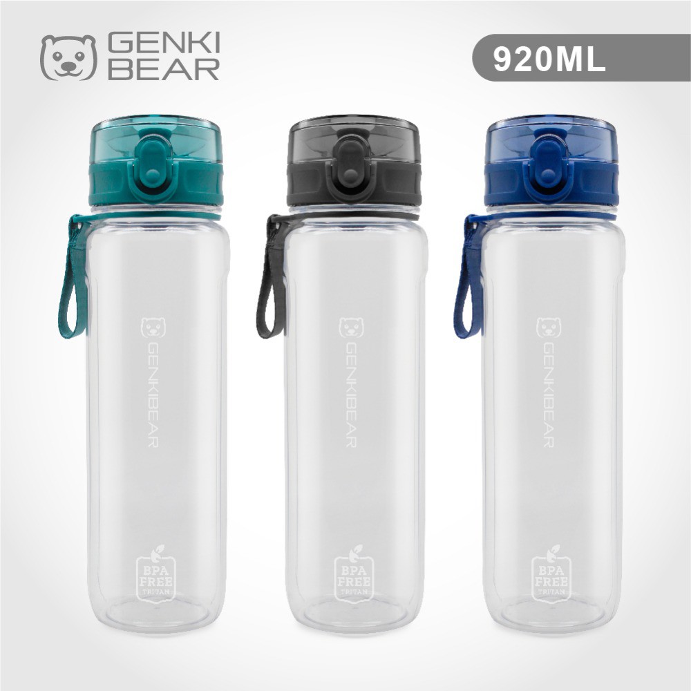 【元氣熊 GENKIBEAR】樂夏 Tritan 運動水壺 920ML 三色可選 | 蝦皮購物
