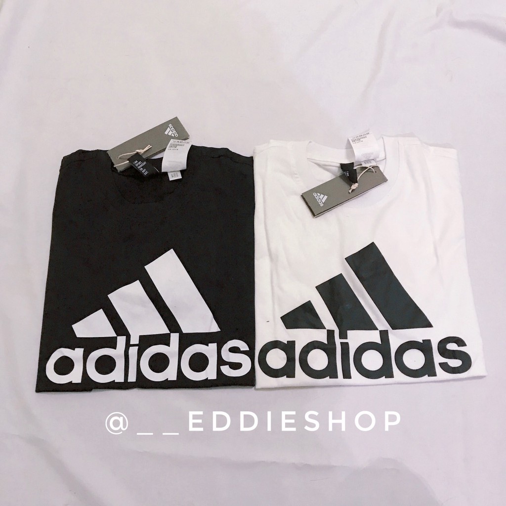 Adidas Essentials Logo 愛迪達 短袖 三斜線 LOGO 黑白 CD4863 CD4864 男 女 | 蝦皮購物