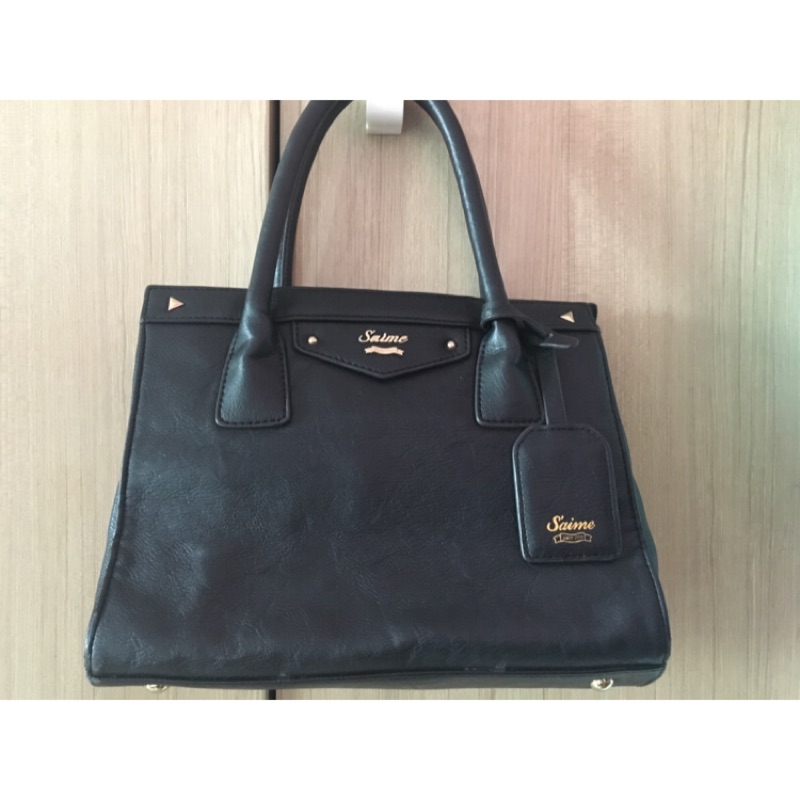 正品Saime東京企劃 經典款 黑色 側背包 手提包公事包 附肩背帶 Kate系列 | 蝦皮購物