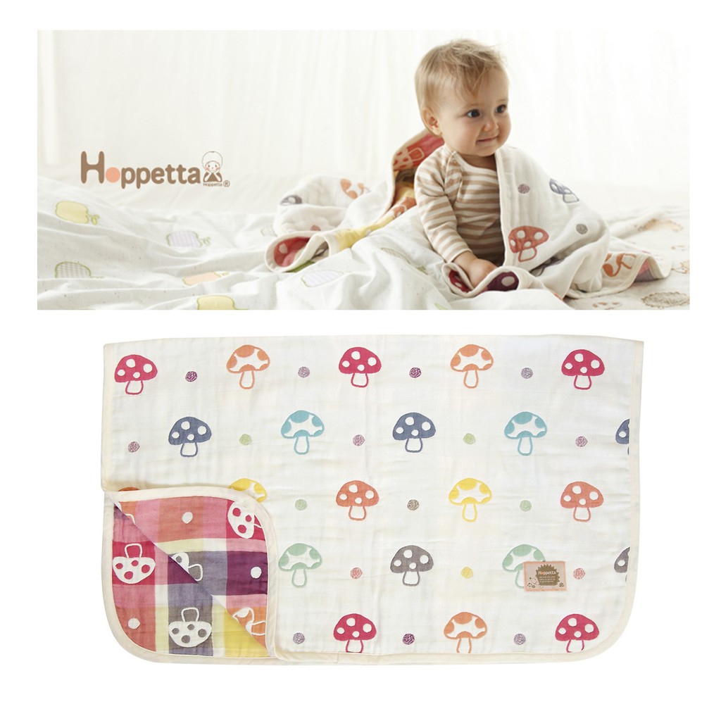 Hoppetta 日本製 日本代購 六層紗 六重紗蘑菇被 M號 約90*110cm 現貨+預購 | 蝦皮購物