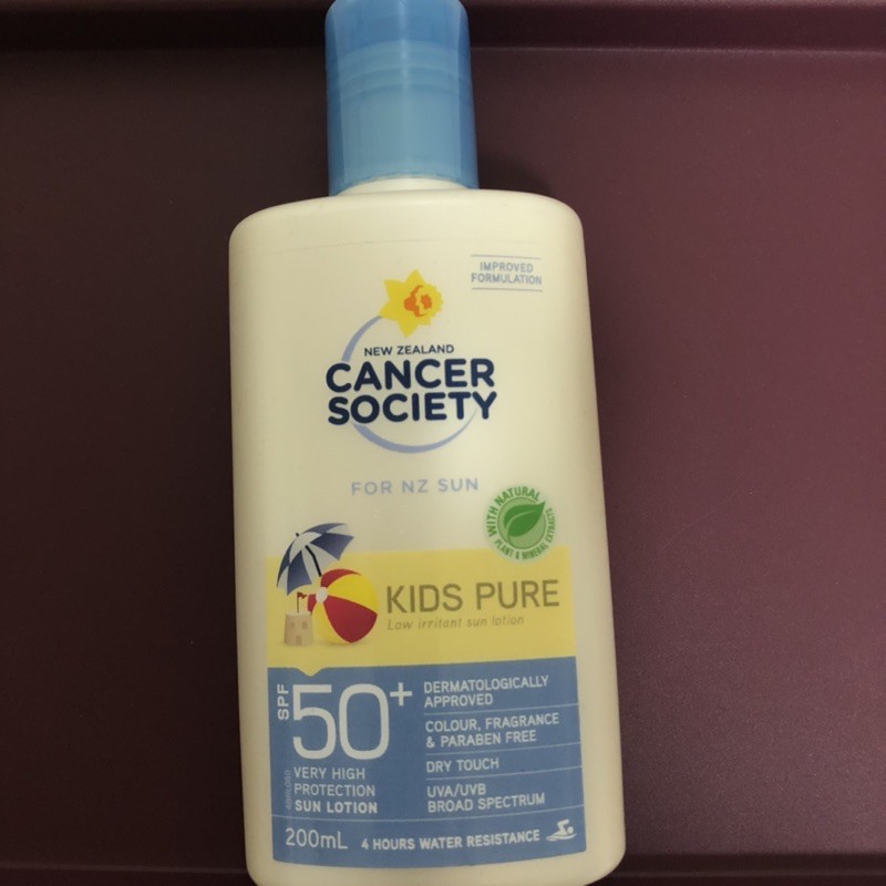 New Zealand Cancer Society Kids Pure SPF 50+防曬乳 | 蝦皮購物