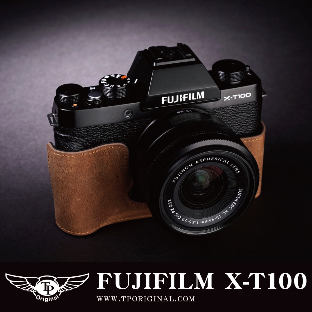 【台灣TP】適用於 Fujifilm X-T100 XT100 開底式 真皮相機底座 相機皮套 快拆電池 可鎖腳架 | 蝦皮購物