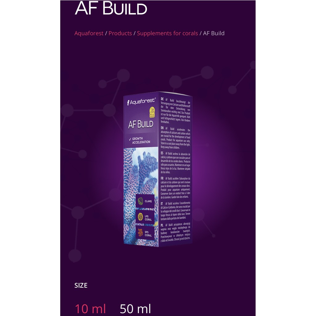 [魚樂福水族] Aquaforest AF BUILD CORAL B 珊瑚生長劑 10ml/50ml | 蝦皮購物