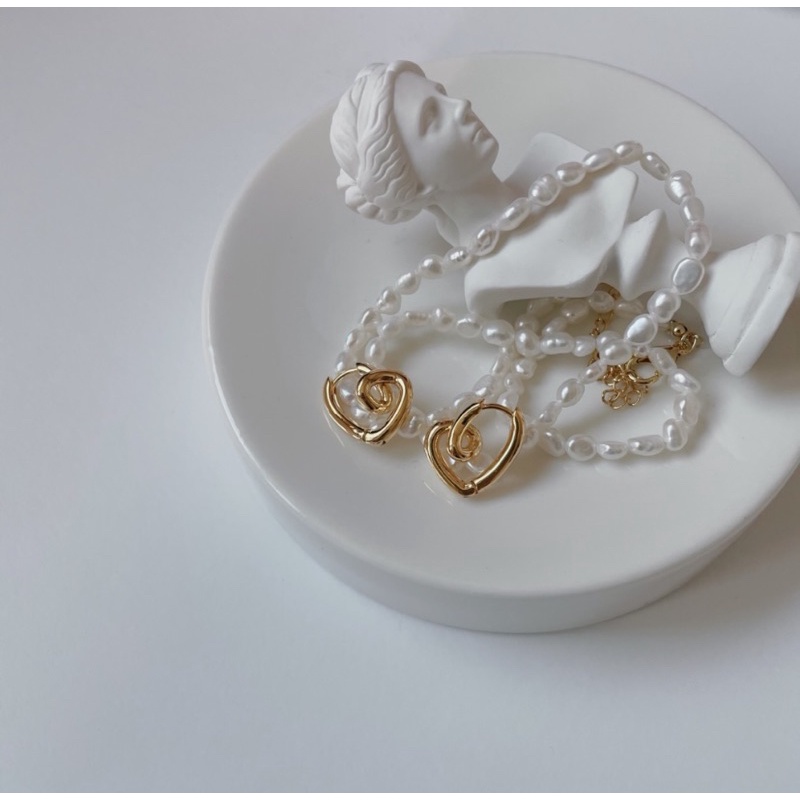 【Eighting_KOREA】給妳的愛_手繪筆劃愛心耳環 | 蝦皮購物