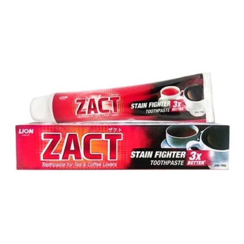 【現貨】 日本獅王 LION ZACT漬脫牙膏 190g 去除茶漬 咖啡垢配方 鮪魚肚先生 | 蝦皮購物