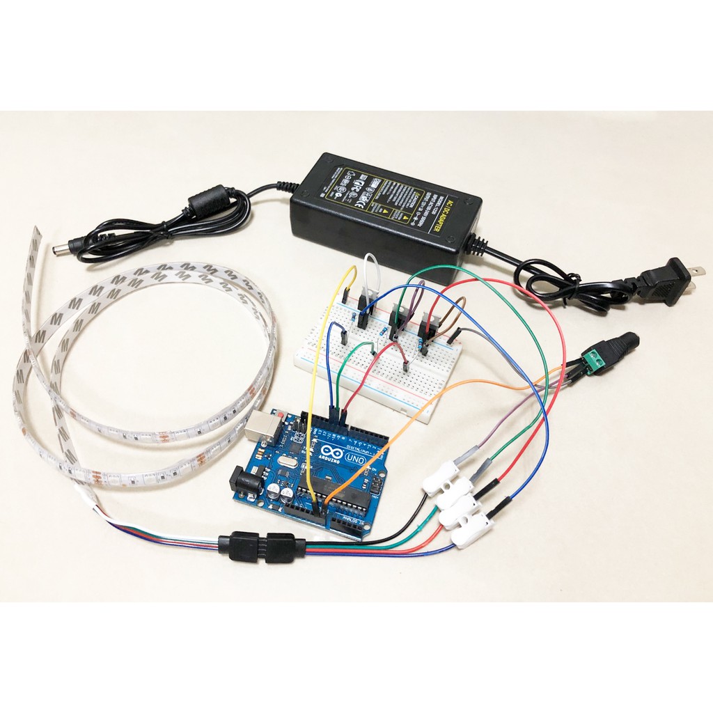 Arduino 七彩燈條實驗套件 含Uno開發板及變壓器等全套材料 | 蝦皮購物