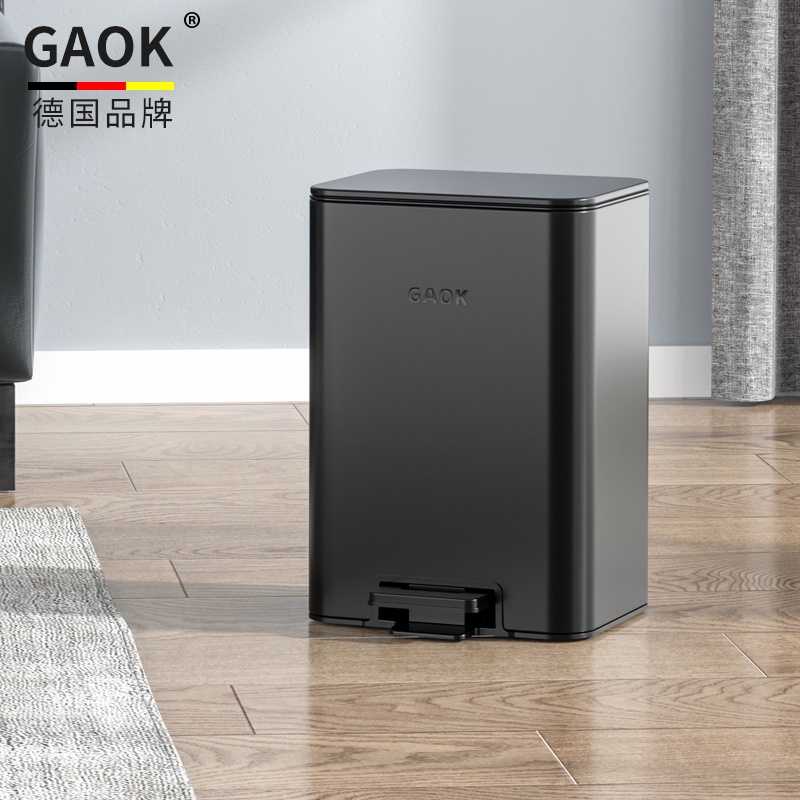 【現貨促銷 當天出貨】垃圾桶 GAOK廚房衛生桶不鏽鋼帶蓋垃圾桶家用腳踏式客廳衛生間輕奢高顏值 | 蝦皮購物