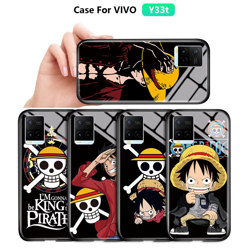 適用於 Vivo Y33T/Y21S/Y21A/Y33S/Y21T/Y21 2021 豪華卡通男孩動漫外殼男士路飛光面鋼 | 蝦皮購物