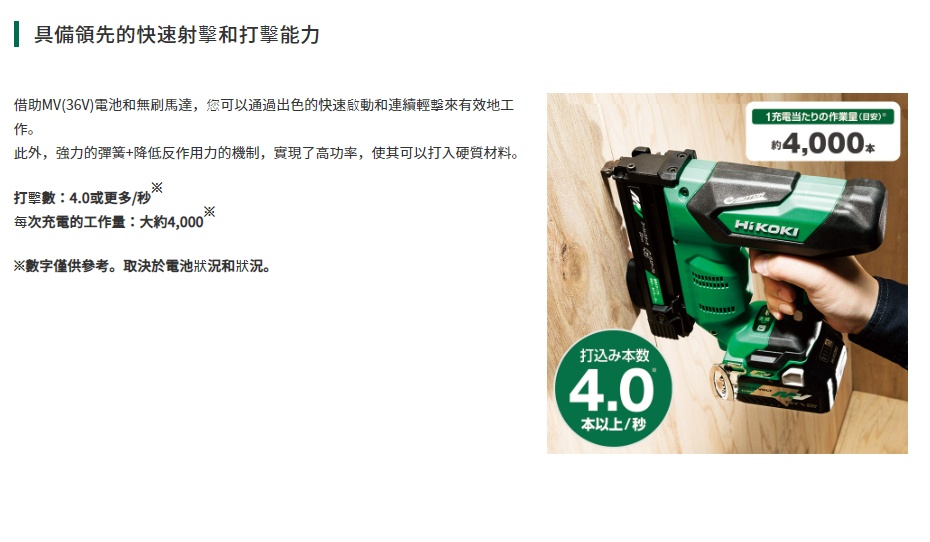 【台北益昌】 HIKOKI 單電2.5AH MV(36V) 無刷釘槍機 (ㄇ型釘) N3604DJ 公司貨 | 蝦皮購物