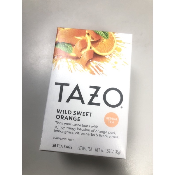 （現貨）Starbucks 星巴克專用 Tazo Teas, 野生甜橙草本茶，無咖啡因(20個茶包/盒） | 蝦皮購物