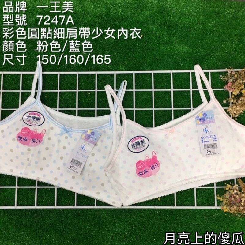 🔥99免運🔥🇹🇼 臺灣製 一王美 7247a彩色圓點細肩帶少女內衣 學生內衣 | 蝦皮購物