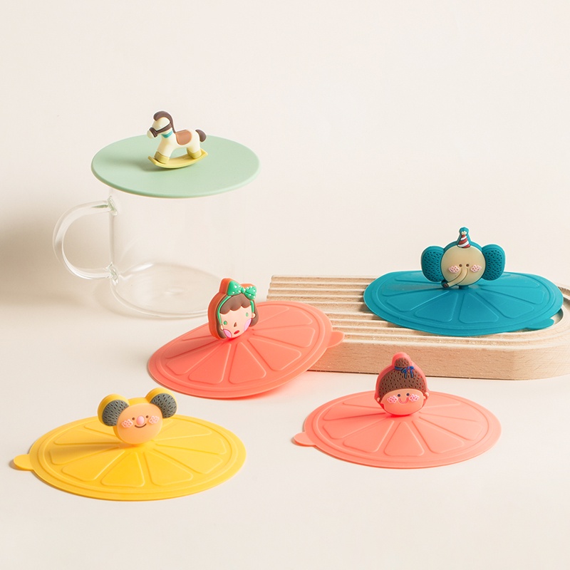 CYBIL HOME 卡通矽膠杯蓋 可愛食品安全級耐熱防塵蓋 | 蝦皮購物