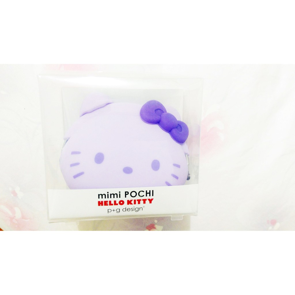 日本 p+g design mimi POCHI X HELLO KITTY Logo 矽膠零錢包 薰衣草 紫 | 蝦皮購物