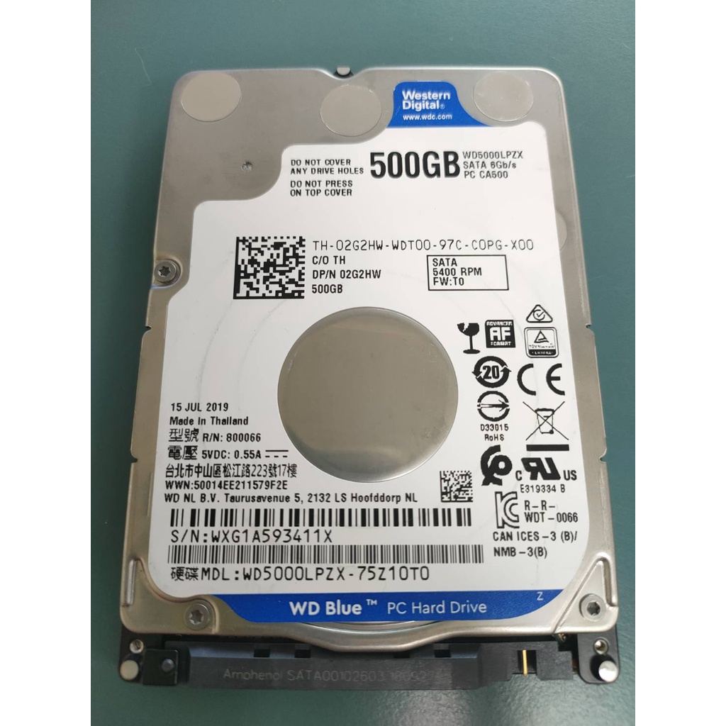 【WD】 WD5000LPZX 藍標 2.5吋硬碟 500GB(二手良品) | 蝦皮購物
