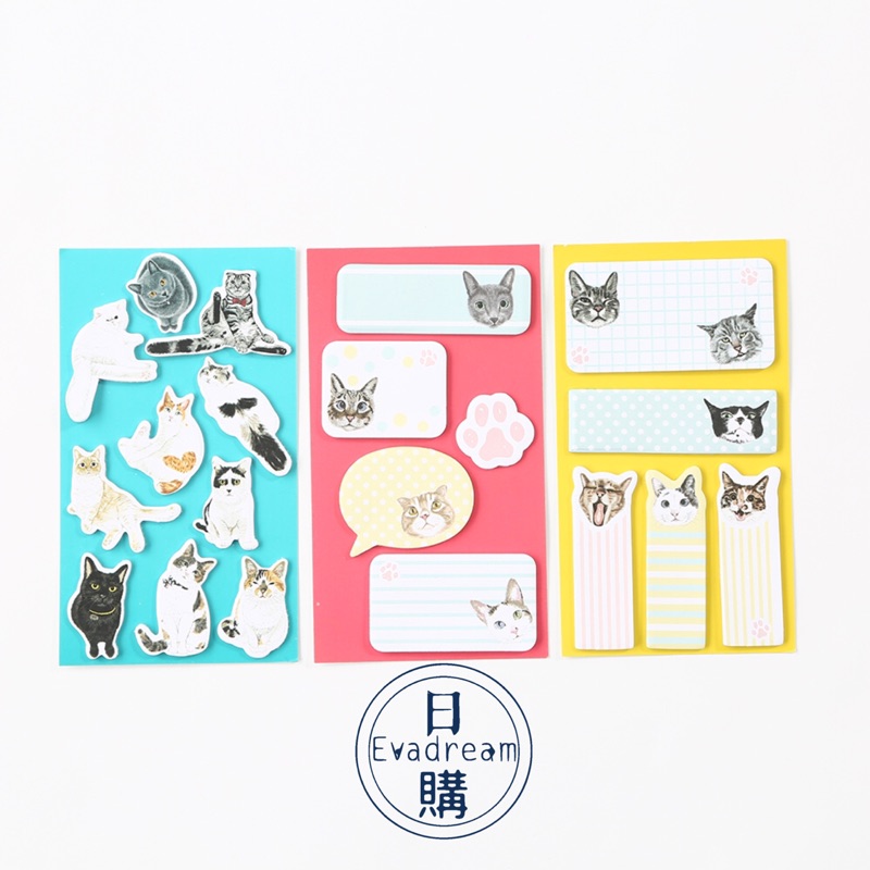 [Evadream ]日本預購商品 貓咪便利貼 貓咪系列日本代購 日本購回 | 蝦皮購物