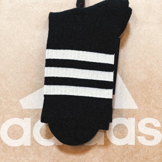 ADIDAS 3-STRIPES 男女款 FH6629 長襪 愛迪達 厚底 襪子 單入 三線 黑底白線 | 蝦皮購物