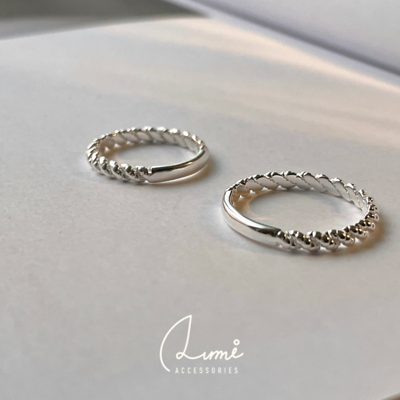 [ALUMI] 麻花銀戒｜S925純銀 麻花斜紋戒指 尾戒 簡約時尚 飾品 純銀戒指 | 蝦皮購物