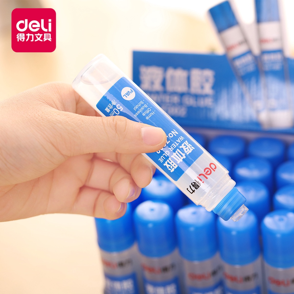 文具 膠水 得力7302液體膠水50ml 透明膠水 學生兒童DIY手工黏著劑 辦公用品美術用品 學生文具 | 蝦皮購物