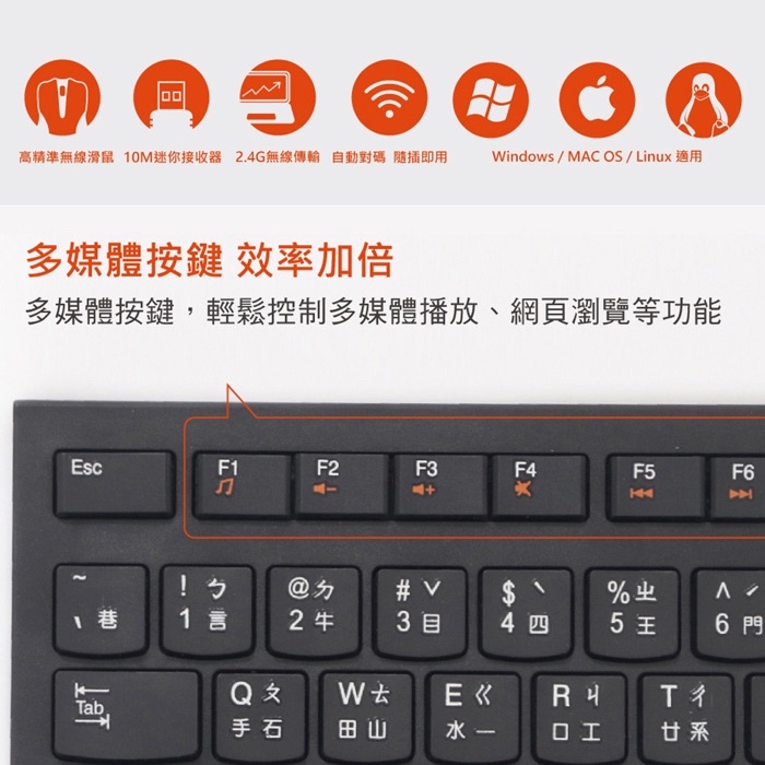 《KIMBO》KINYO 現貨發票 2.4GHz 無線鍵鼠組 GKBM-881 / GKBM-882 無線鍵盤滑鼠組 | 蝦皮購物