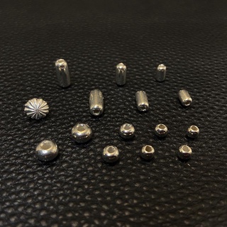 Goro's高橋吾郎 配件螺紋實心圓柱型銀珠子 管桶珠 圓珠925銀珠 DIY銀 | 蝦皮購物