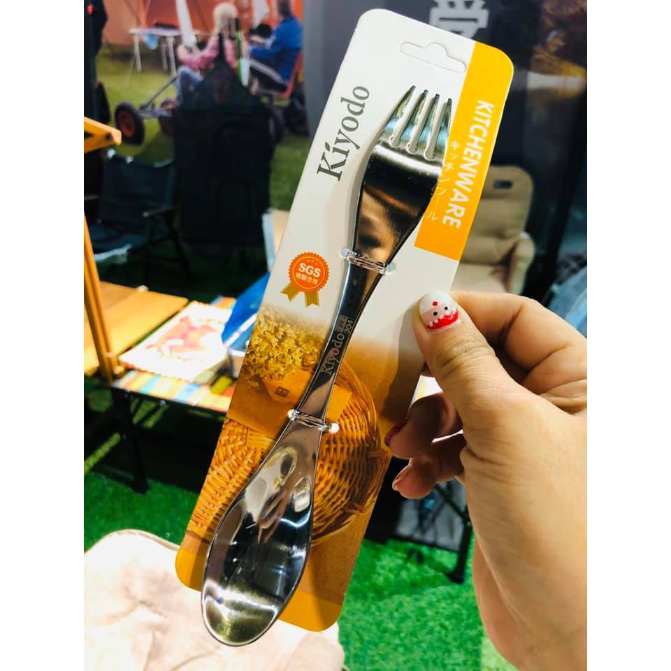 304不鏽鋼兩用叉匙【Kiyodo】餐具 不銹鋼 湯叉 叉子 湯匙 露營 野餐 戶外 愛露愛玩 | 蝦皮購物