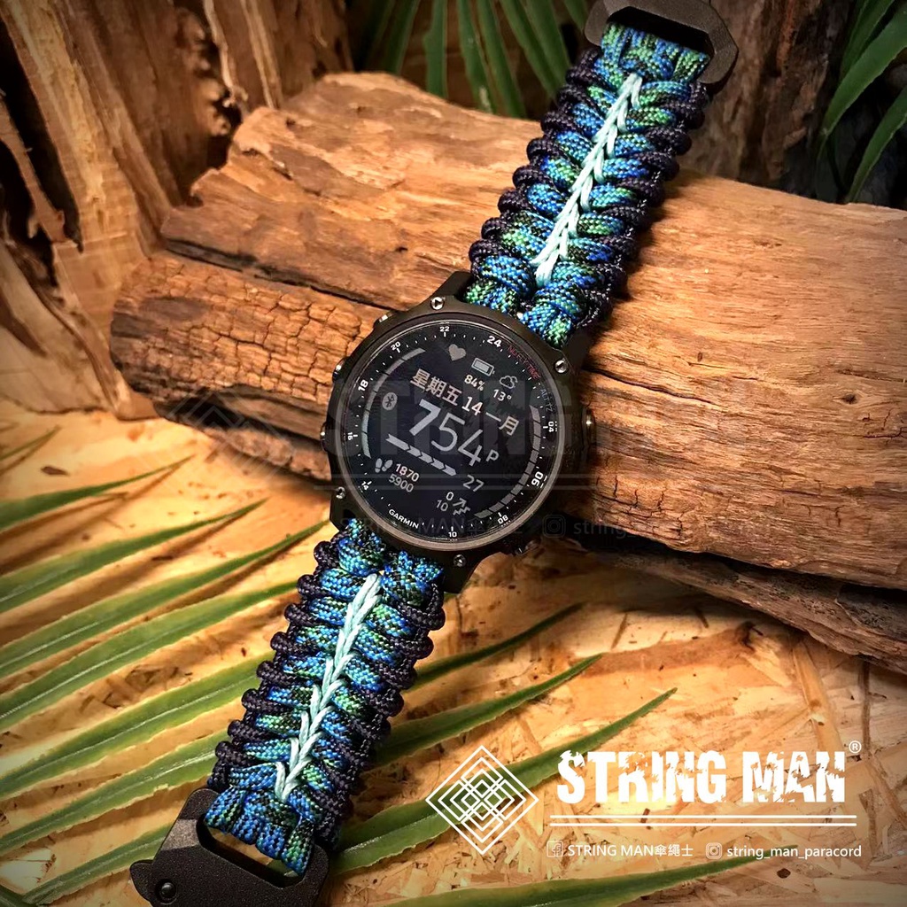 STRING MAN傘繩士-【客製化】傘繩錶帶、潛水錶帶｜Garmin錶帶quickfit快拆｜戰術風格 | 蝦皮購物
