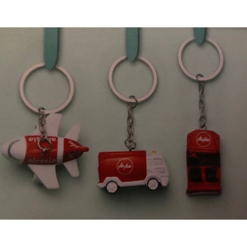 全新現貨亞洲航空機場車輛鑰匙圈AirAsia Airport Vehicles Keychain ( 3入一組 ） | 蝦皮購物