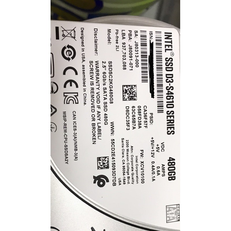 INTEL SSD DC S4610 480G 功能正常 | 蝦皮購物
