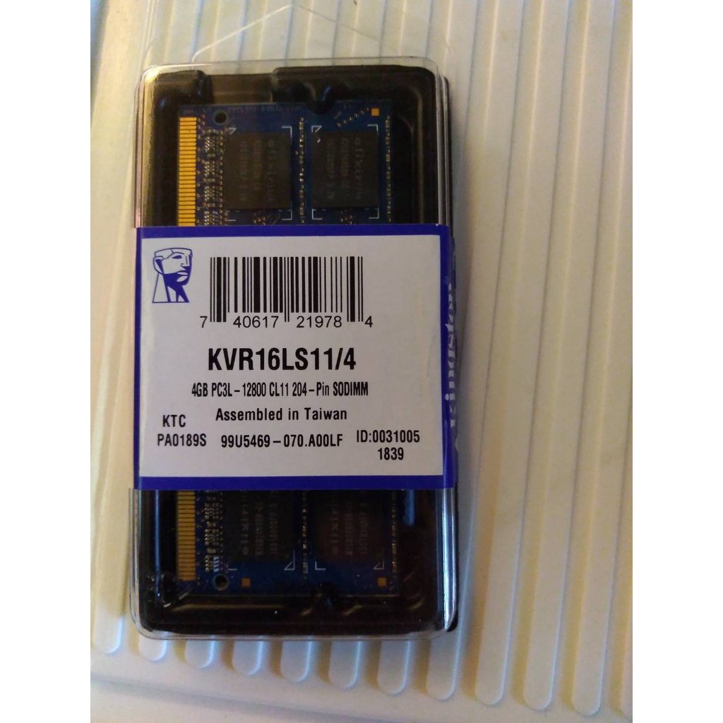 金士頓 Kingston KVR16LS11/4 4G 低電壓 筆記型記憶體 | 蝦皮購物
