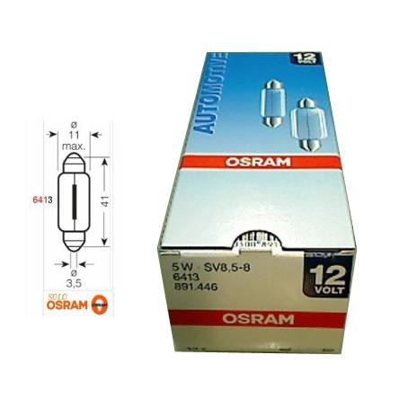 德國 歐司朗 OSRAM 雙尖燈泡 6413 12V 5W 11x41mm 室內燈泡 牌照燈泡 1顆 | 蝦皮購物